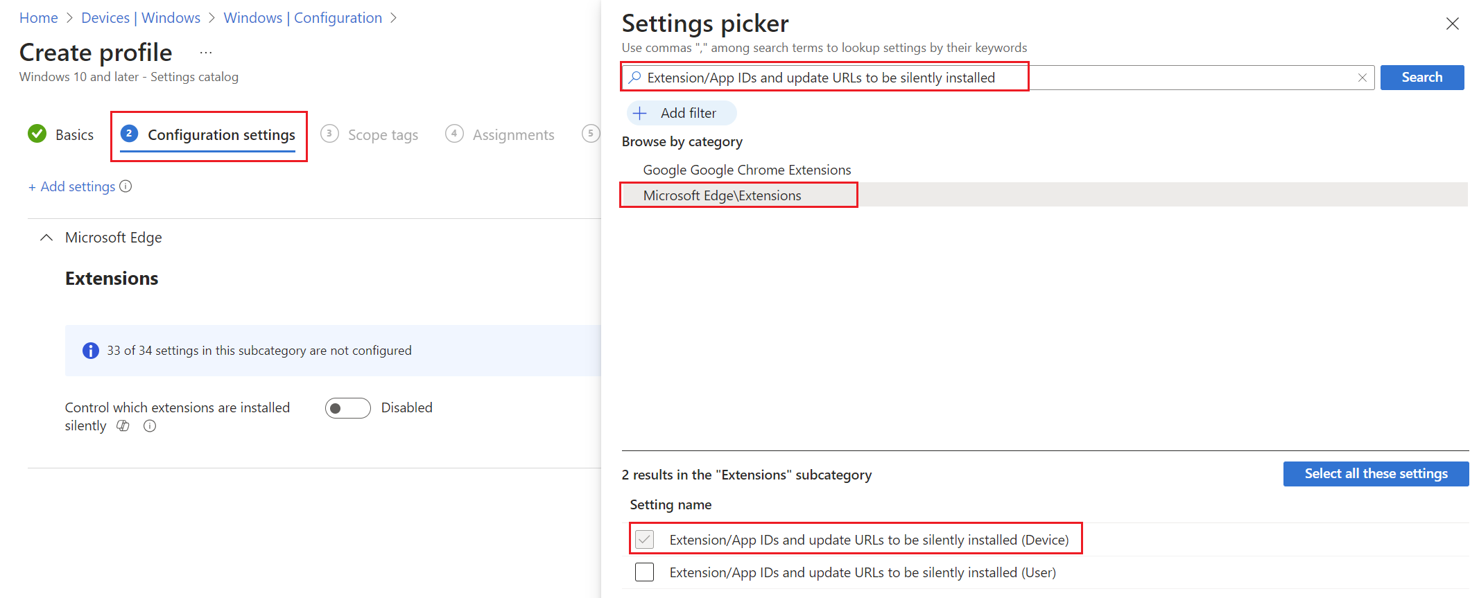 How to Use Intune to Allow Edge Extensions and from Google Chrome store